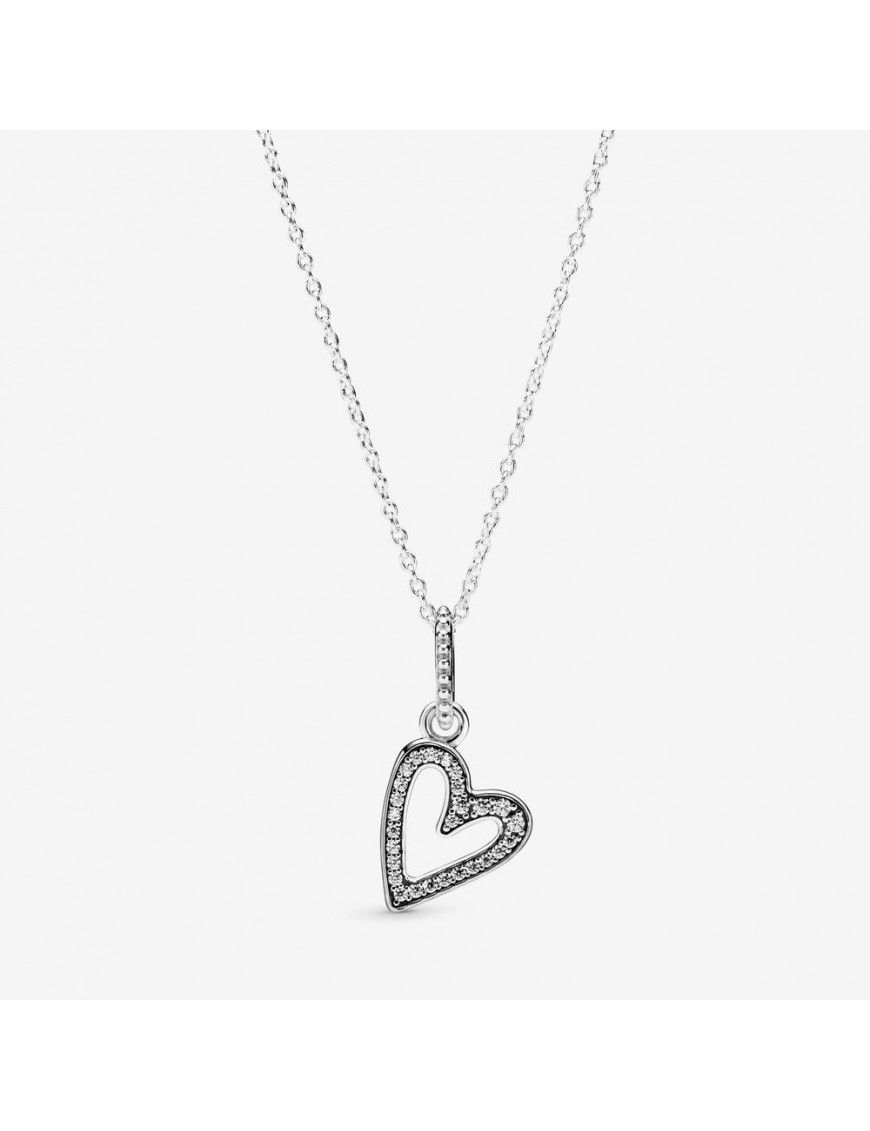 Collar Pandora Plata corazón brillante 398688C01