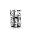 Clip Pandora plata Logo con Líneas Brillantes en Pavé 799042C01