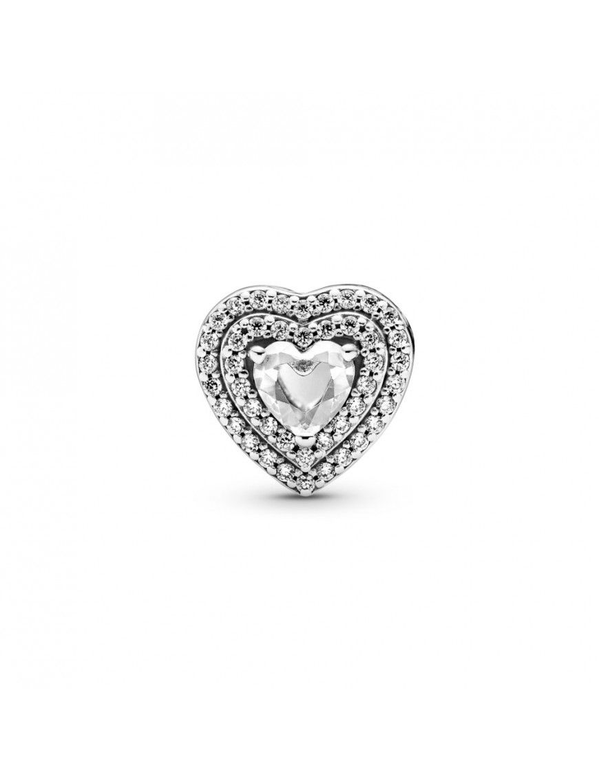 Charm Pandora Corazón Brillante Elevado 799218C01 de plata