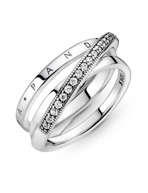 Anillo Pandora Cruzado Triple Banda 199057C01-52