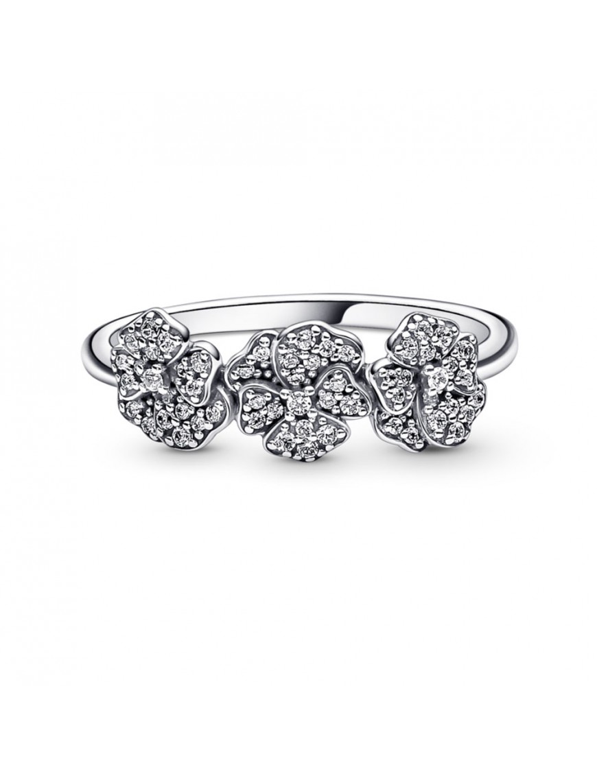 Anillo Pandora Triple Flor Pensamiento 190786C01-52