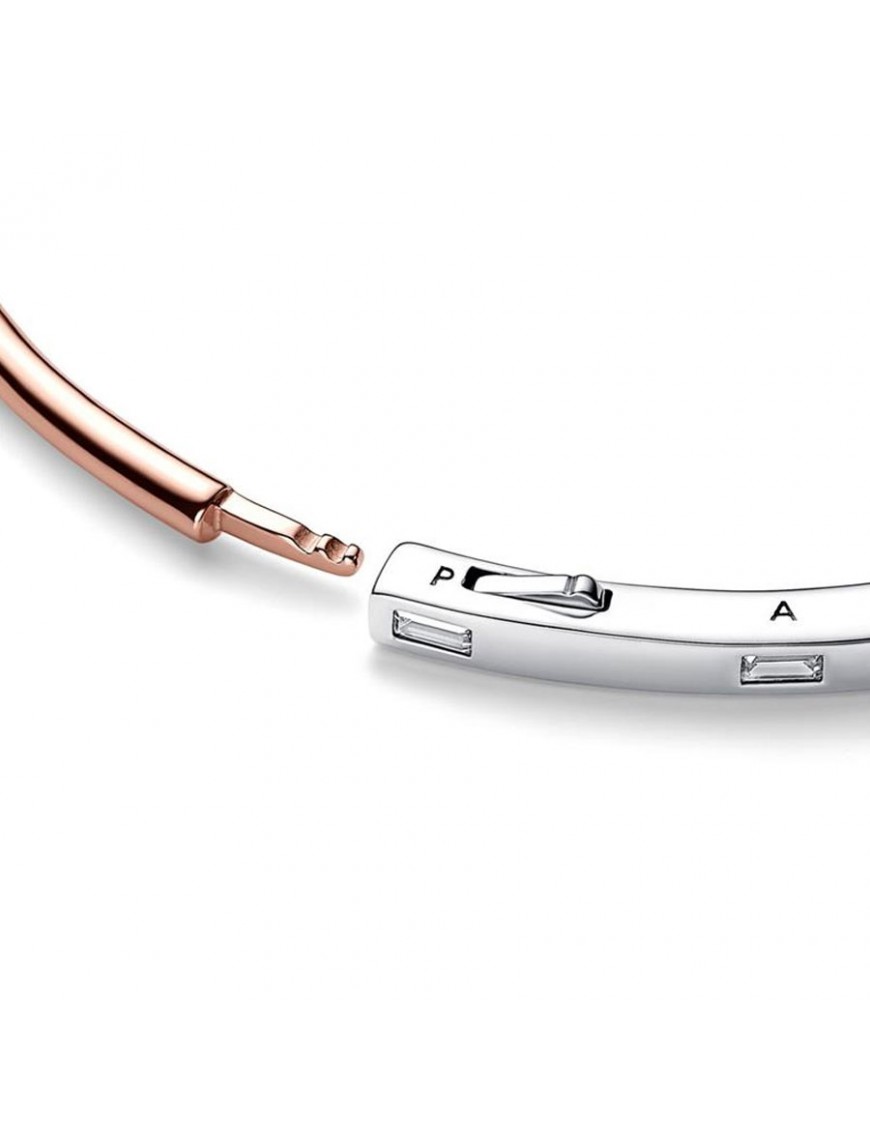 Pulsera Pandora Signature Logo & Pavé en Dos Tonos 582741C01-16.