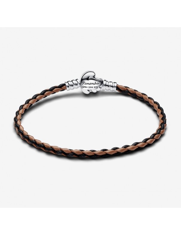 Pulsera Pandora Moments en Cuero Trenzado Cierre El Rey León Disney ...