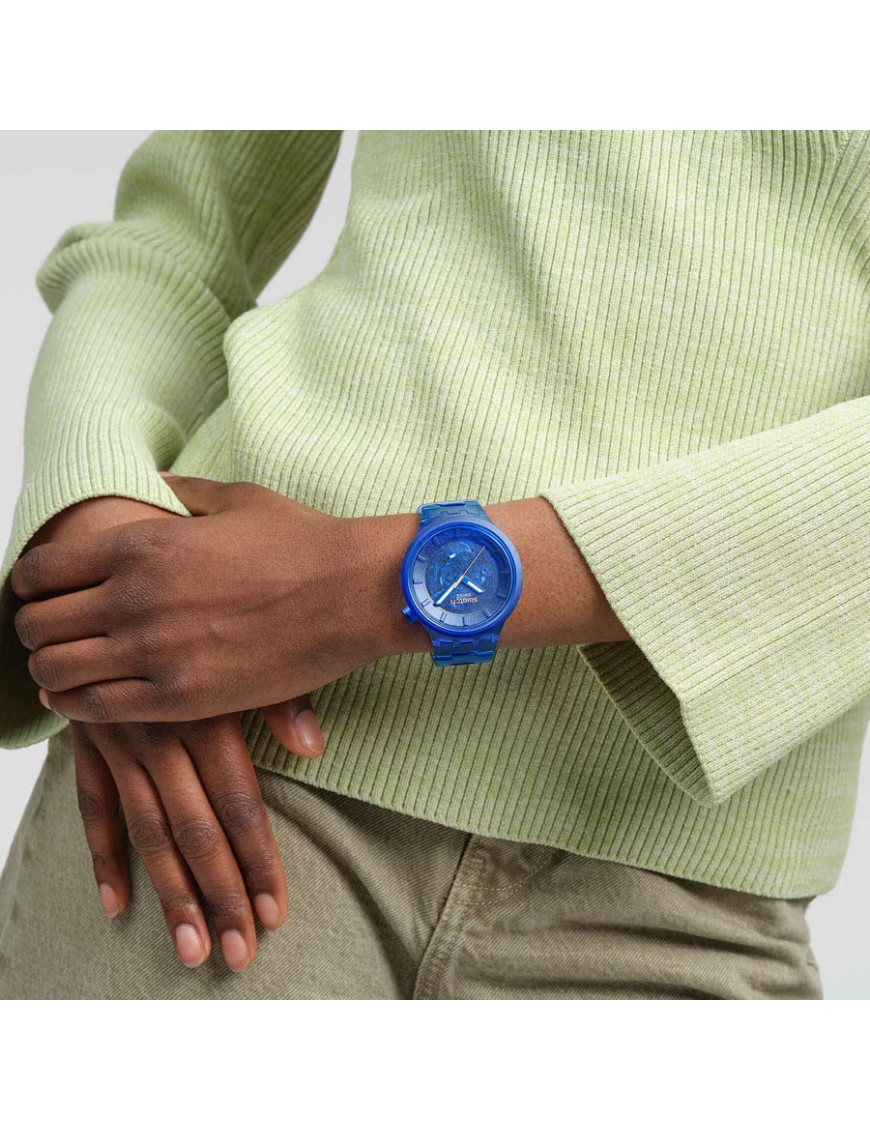 Reloj Swatch Blue Sirup unisex SUON142 con pulsera de silicona