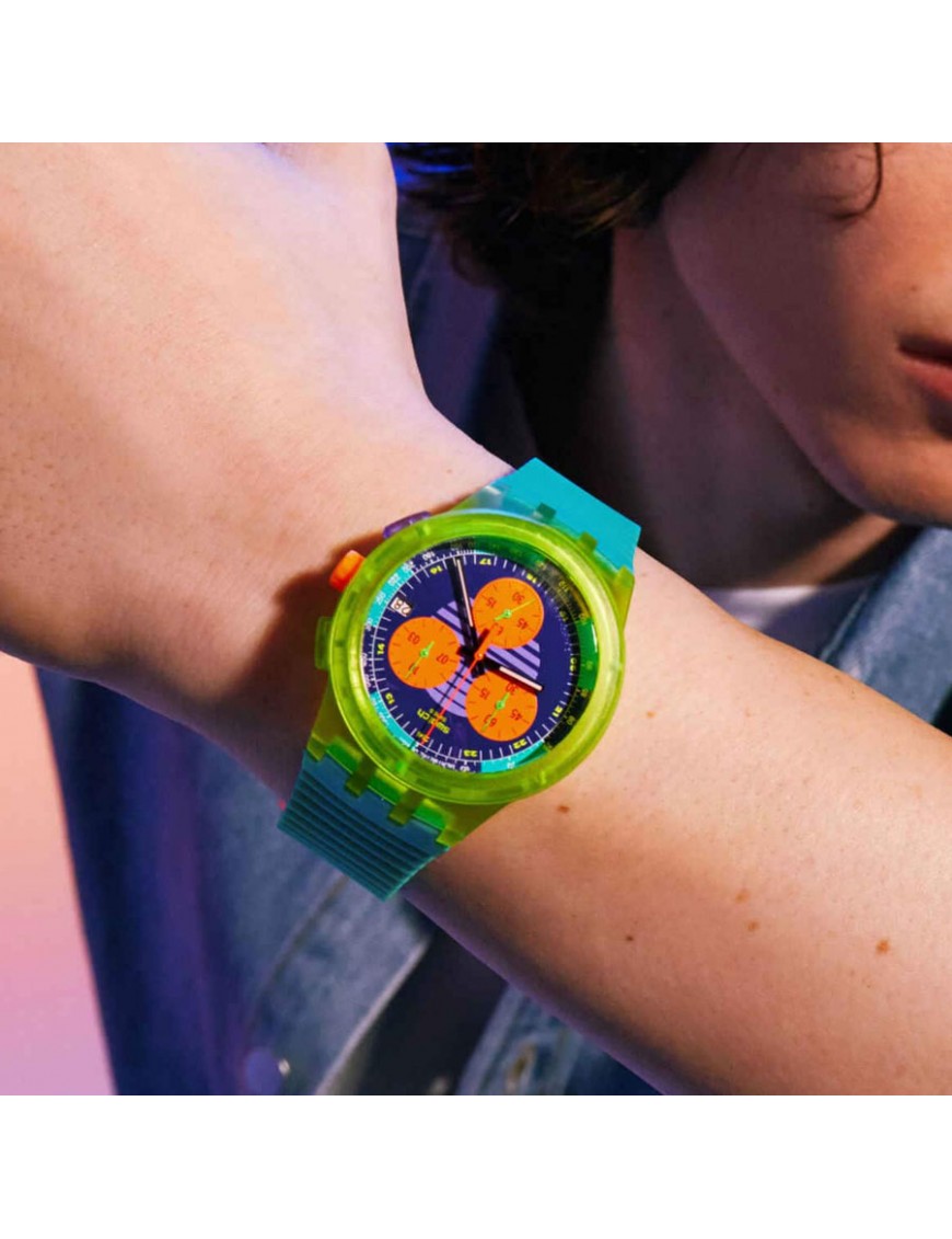 Reloj Swatch Blue Sirup unisex SUON142 con pulsera de silicona